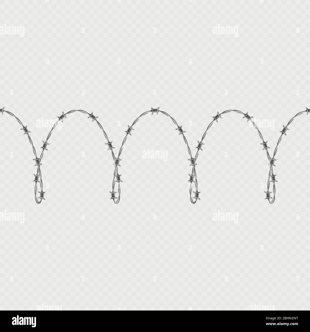 Metal barbed wire horizontal seamless border template and elements ...