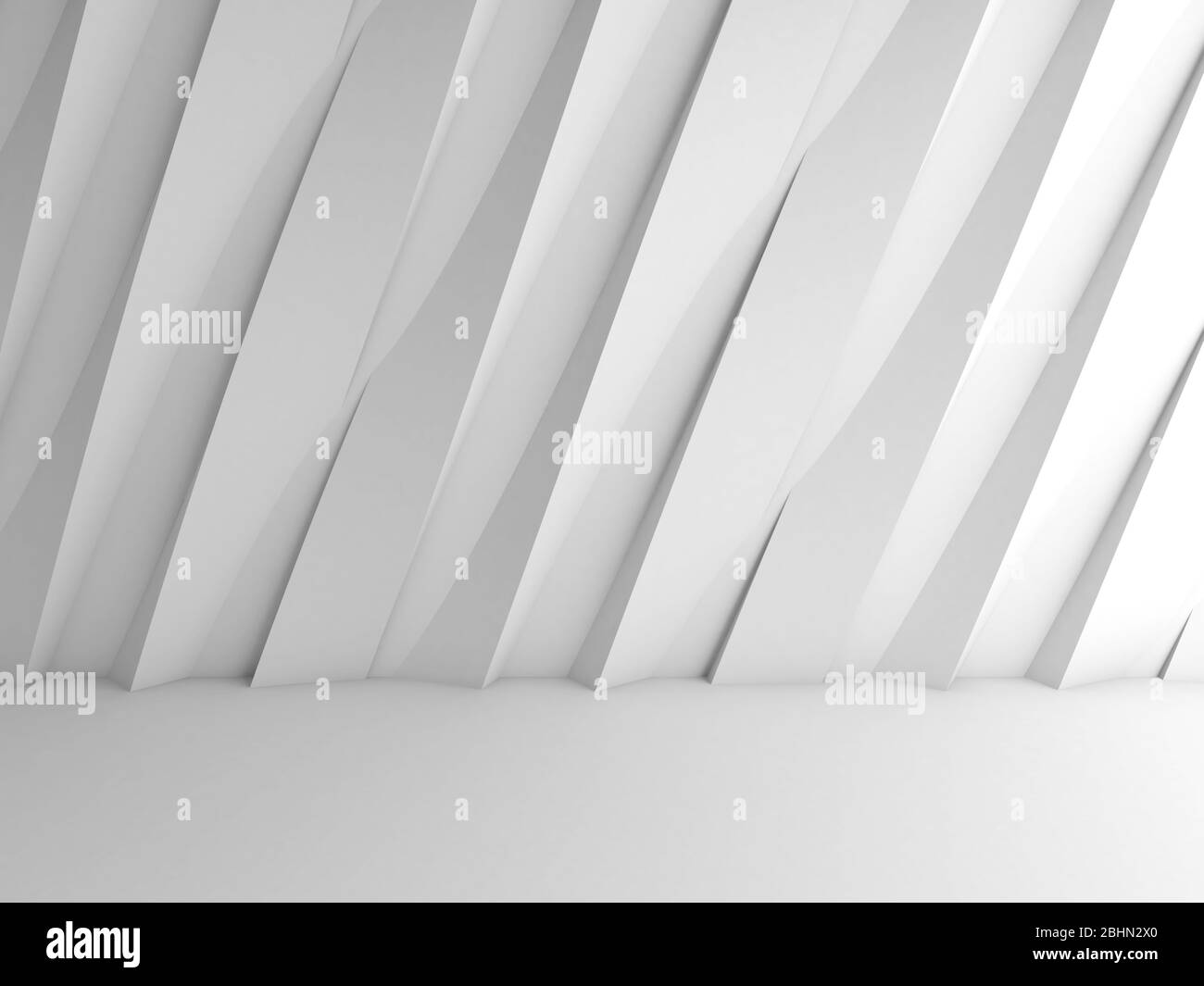 Abstract white interior background with parametric geometric pattern on ...