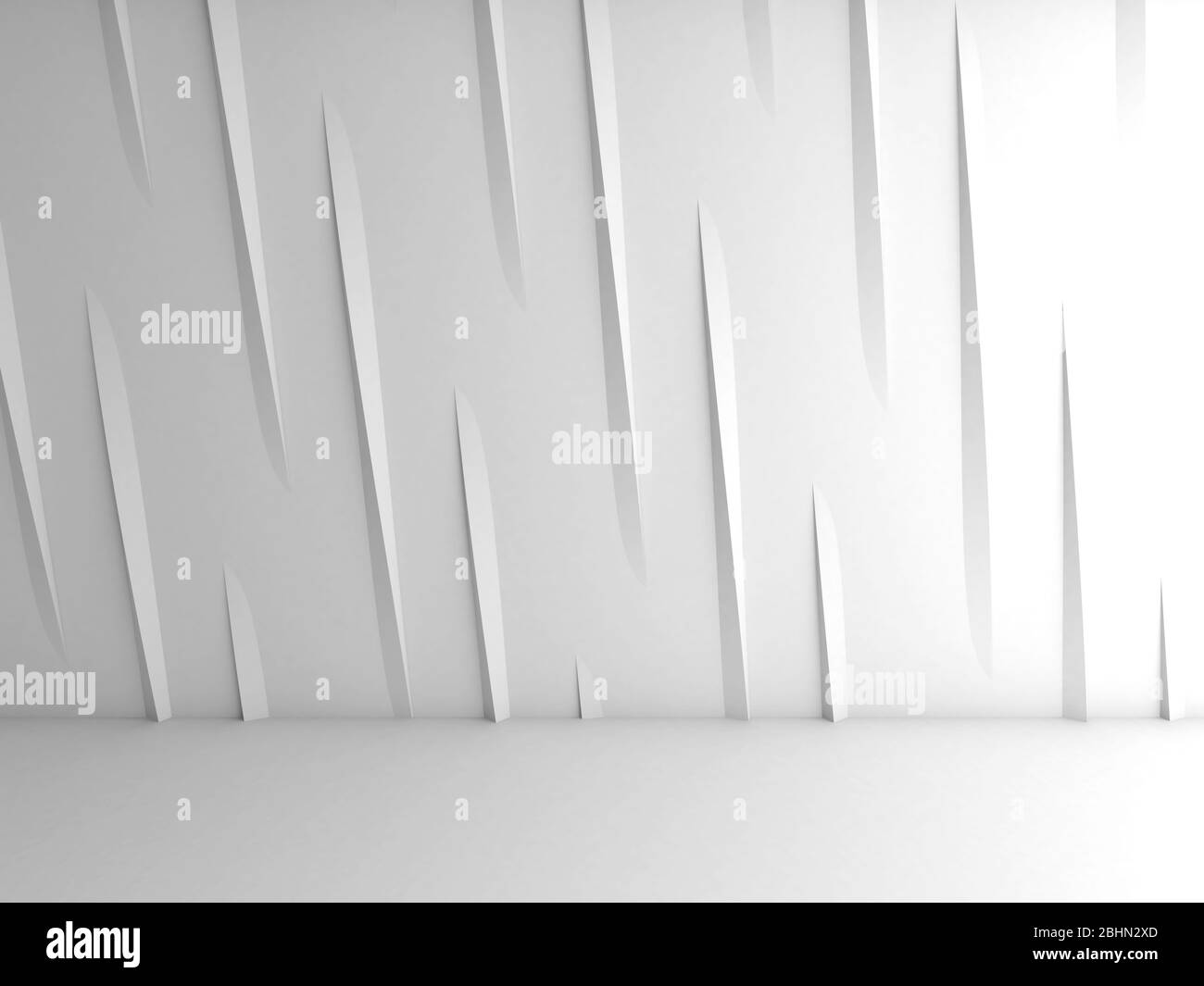 Abstract white interior background with parametric minimal pattern on ...