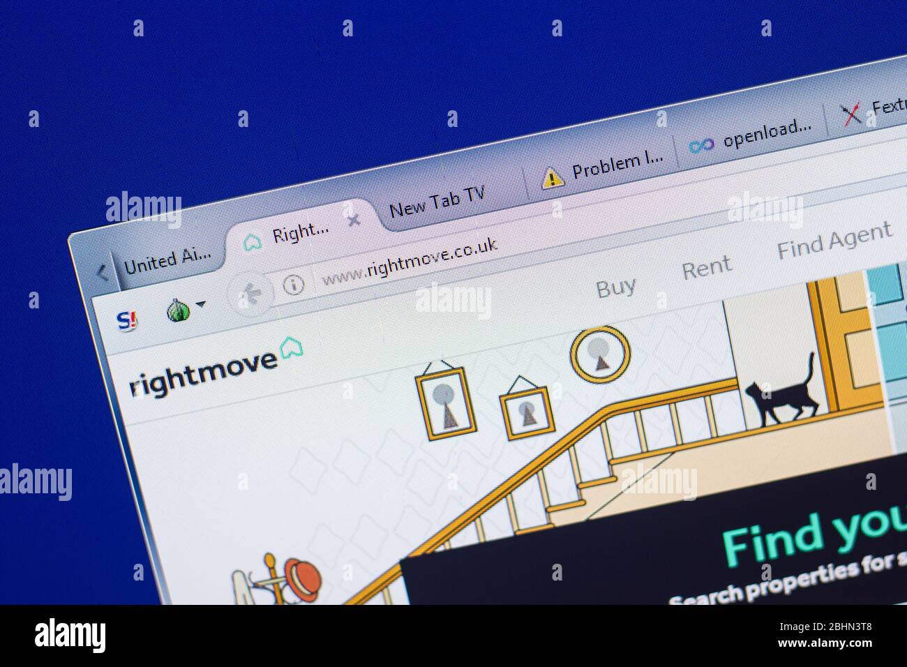 Ryazan, Russia - May 13, 2018: Rightmove website on the display of PC ...
