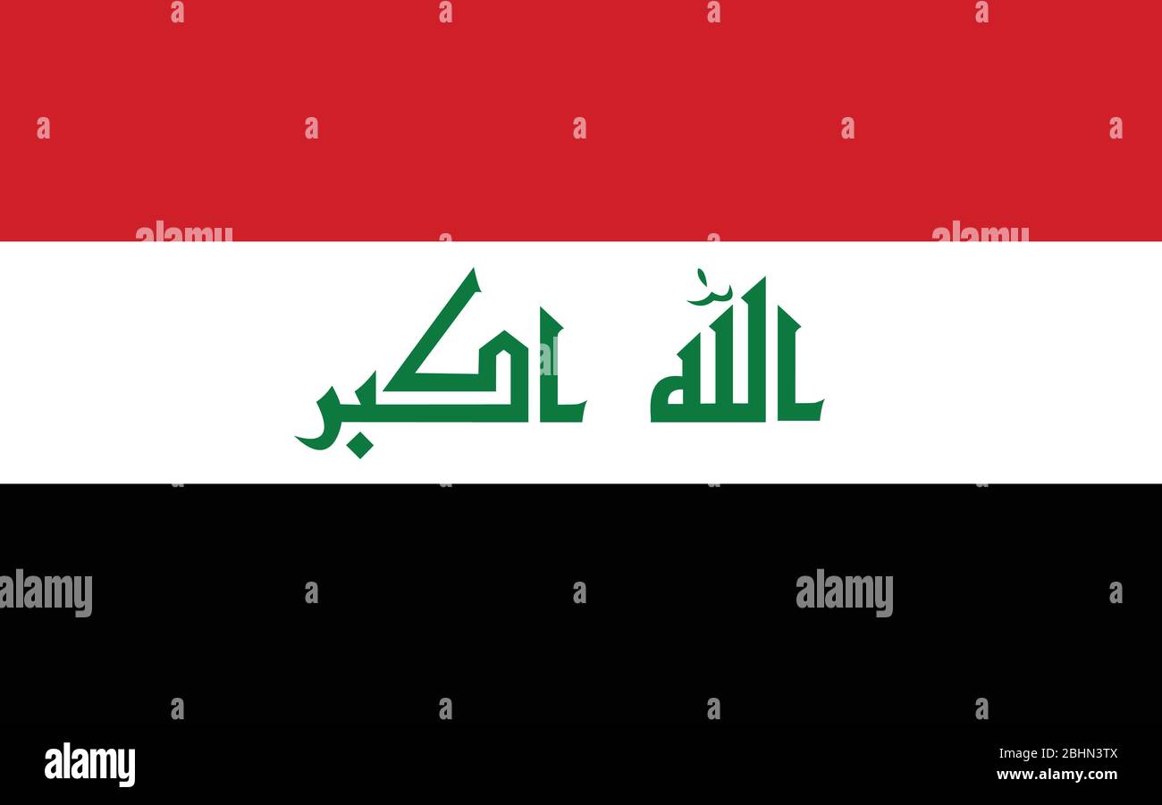 Iraq flag vector graphic. Rectangle Iraqi flag illustration. Iraq ...