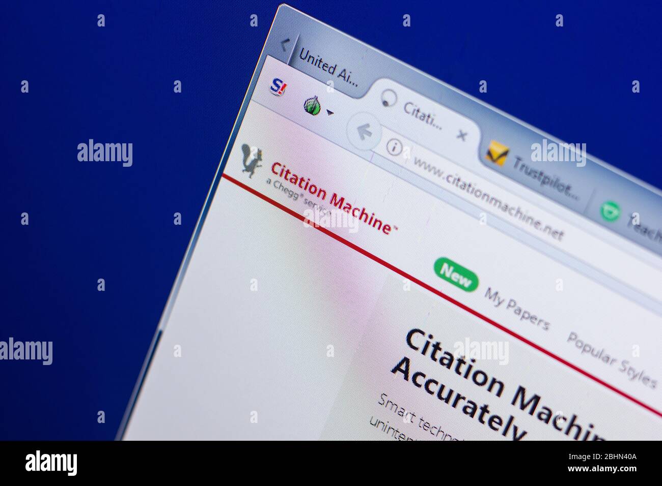 Ryazan, Russia - May 13, 2018: CitationMachine website on the display ...