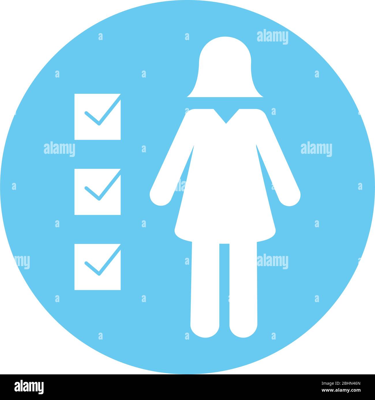 female avatar with check list block style Stock Vector Image & Art - Alamy