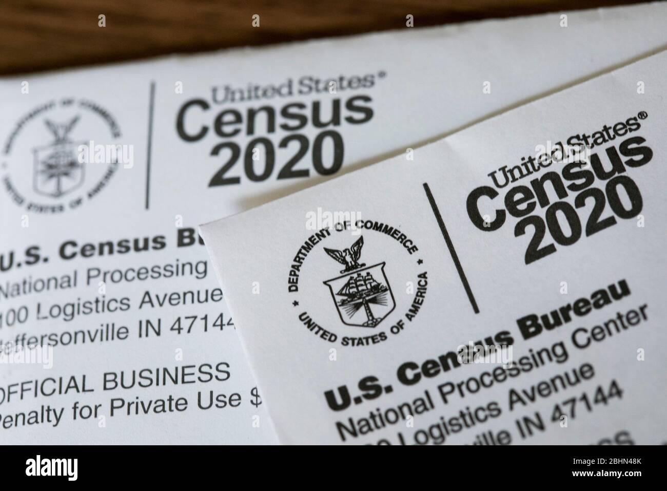 A photograph of the United States 2020 Census questionnaire and other ...