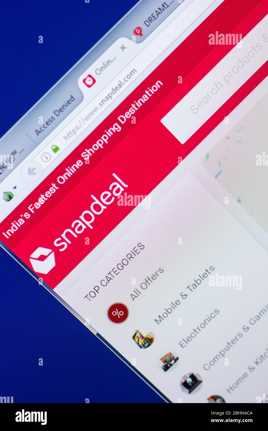 Ryazan, Russia - May 13, 2018: Snapdeal website on the display of PC ...