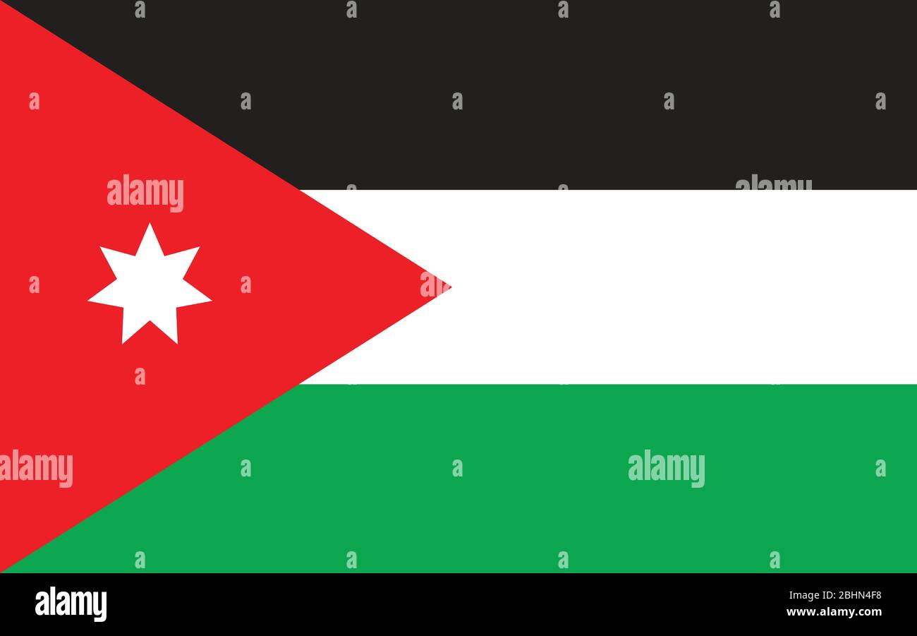 Jordan flag vector graphic. Rectangle Jordanian flag illustration ...