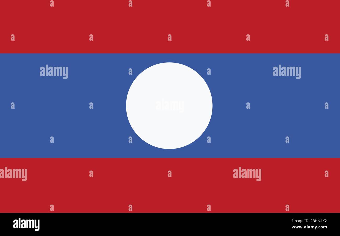 Laos flag vector graphic. Rectangle Lao flag illustration. Laos country ...