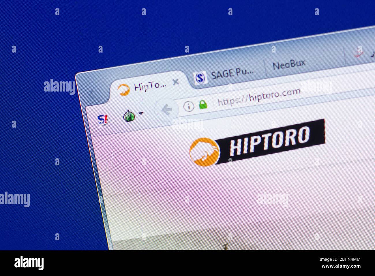 Ryazan, Russia - May 13, 2018: Hiptoro website on the display of PC ...
