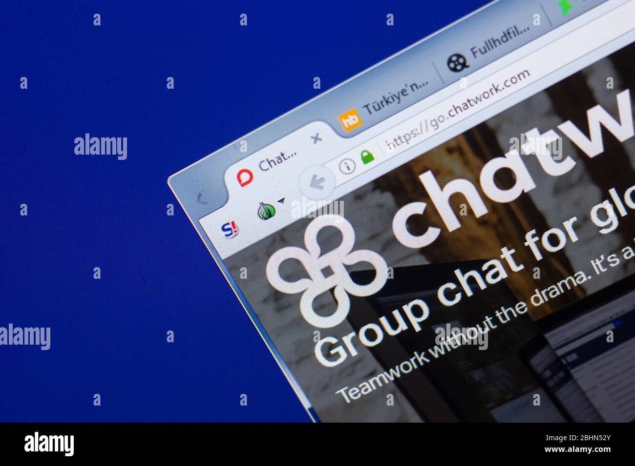 Ryazan, Russia - May 13, 2018: ChatWork website on the display of PC, url - ChatWork.com Stock ...