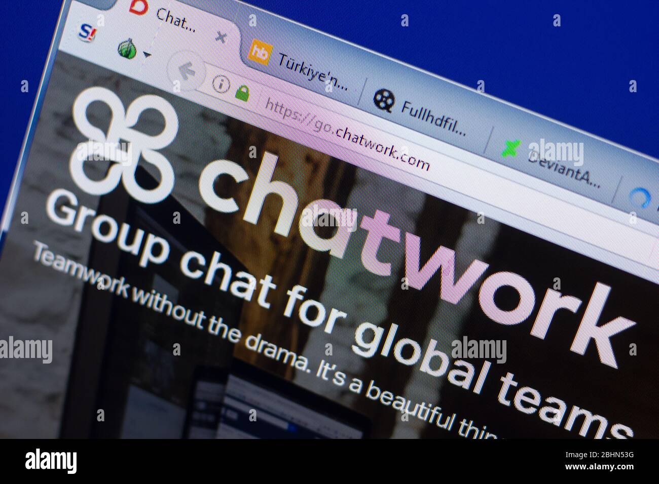 Ryazan, Russia - May 13, 2018: ChatWork website on the display of PC, url - ChatWork.com Stock ...