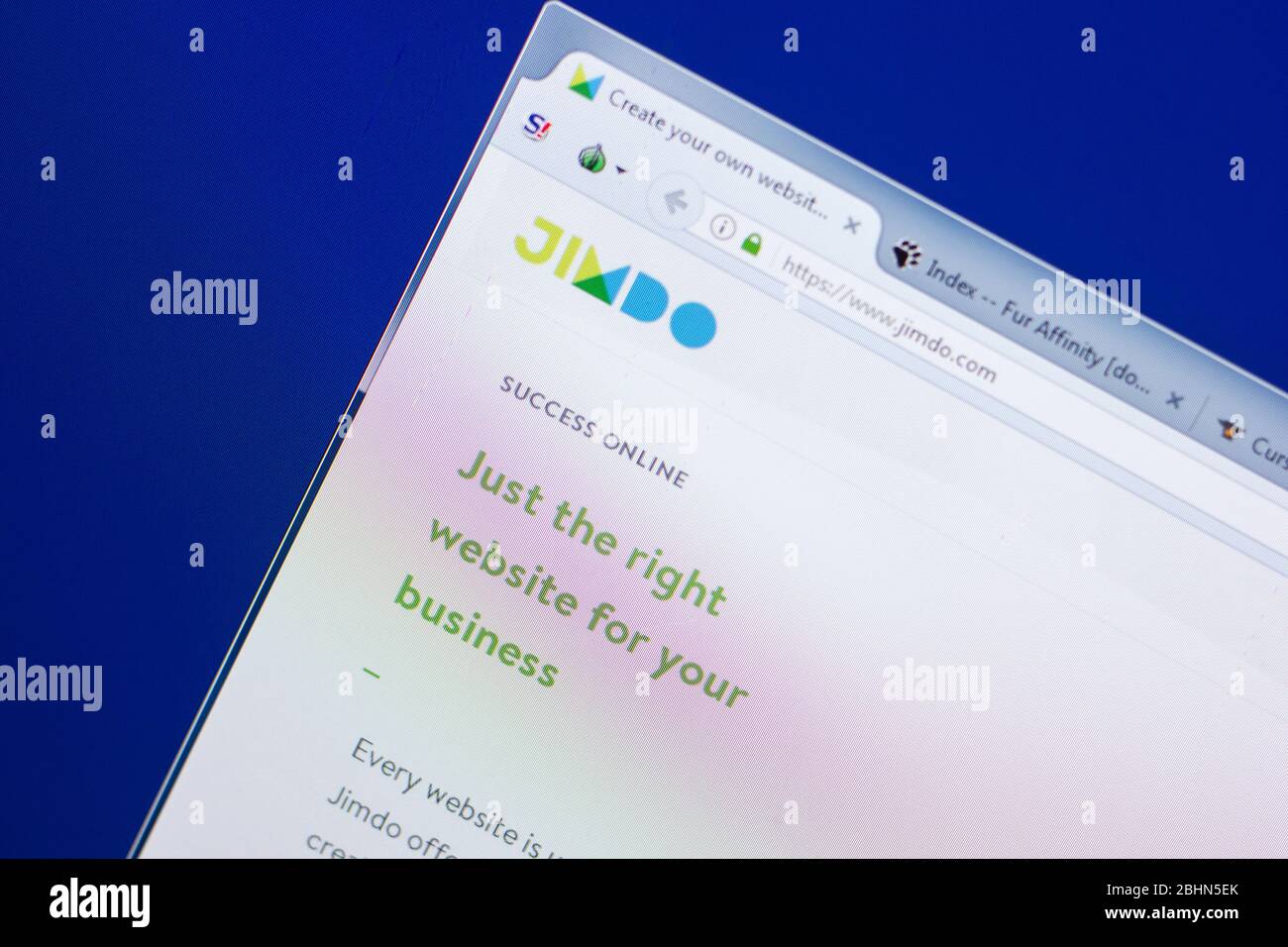 Ryazan, Russia - May 13, 2018: Jimdo website on the display of PC, url - Jimdo.com Stock Photo ...