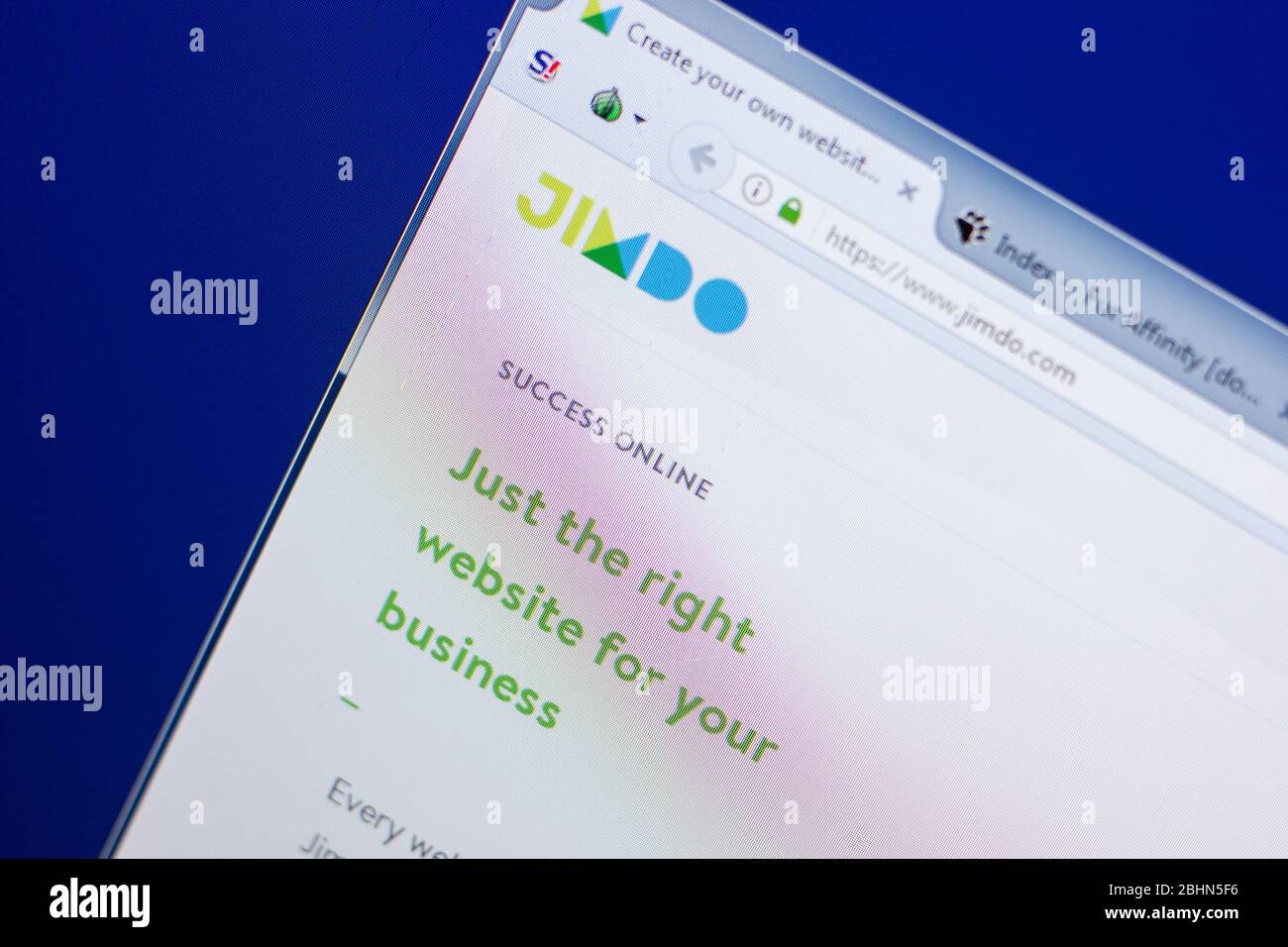 Ryazan, Russia - May 13, 2018: Jimdo website on the display of PC, url - Jimdo.com Stock Photo ...