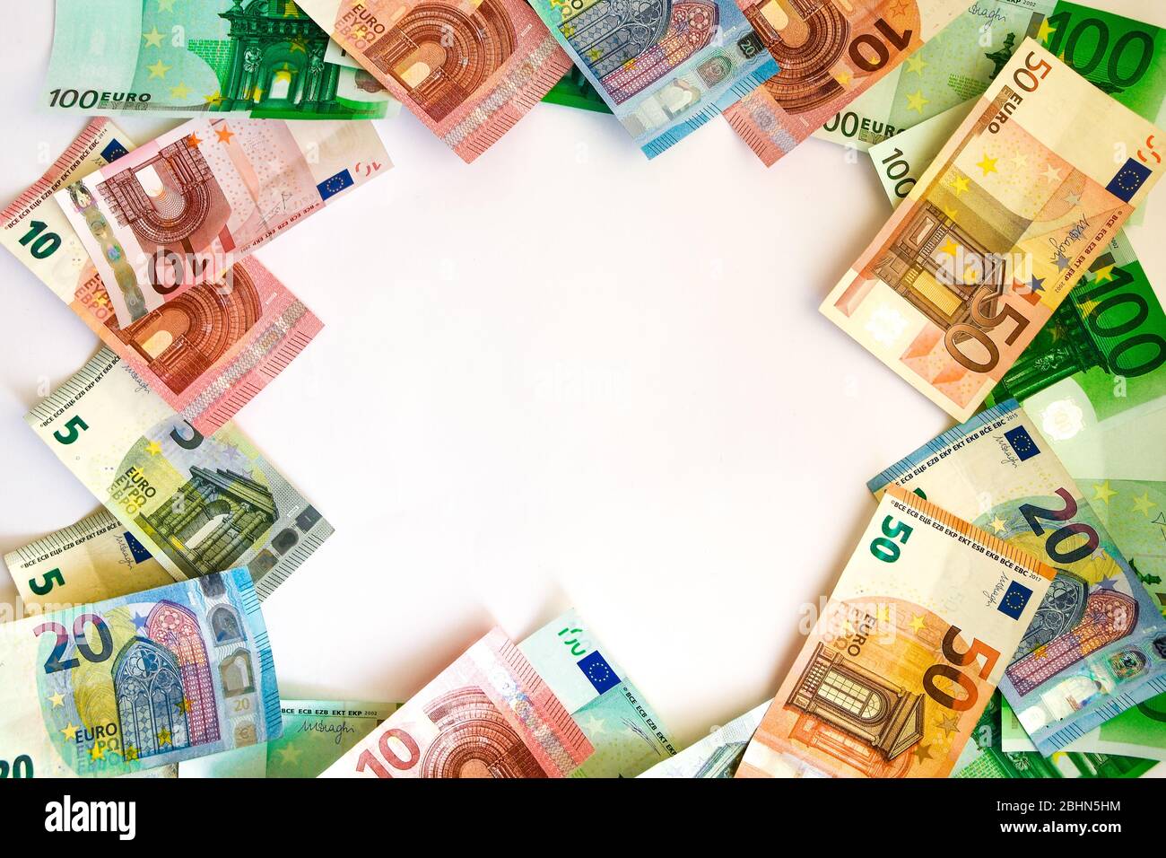 Euro frame, Euro banknotes with copy space Stock Photo - Alamy