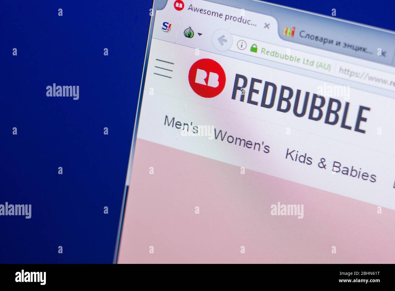 Ryazan, Russia - May 13, 2018: RedBubble website on the display of PC ...