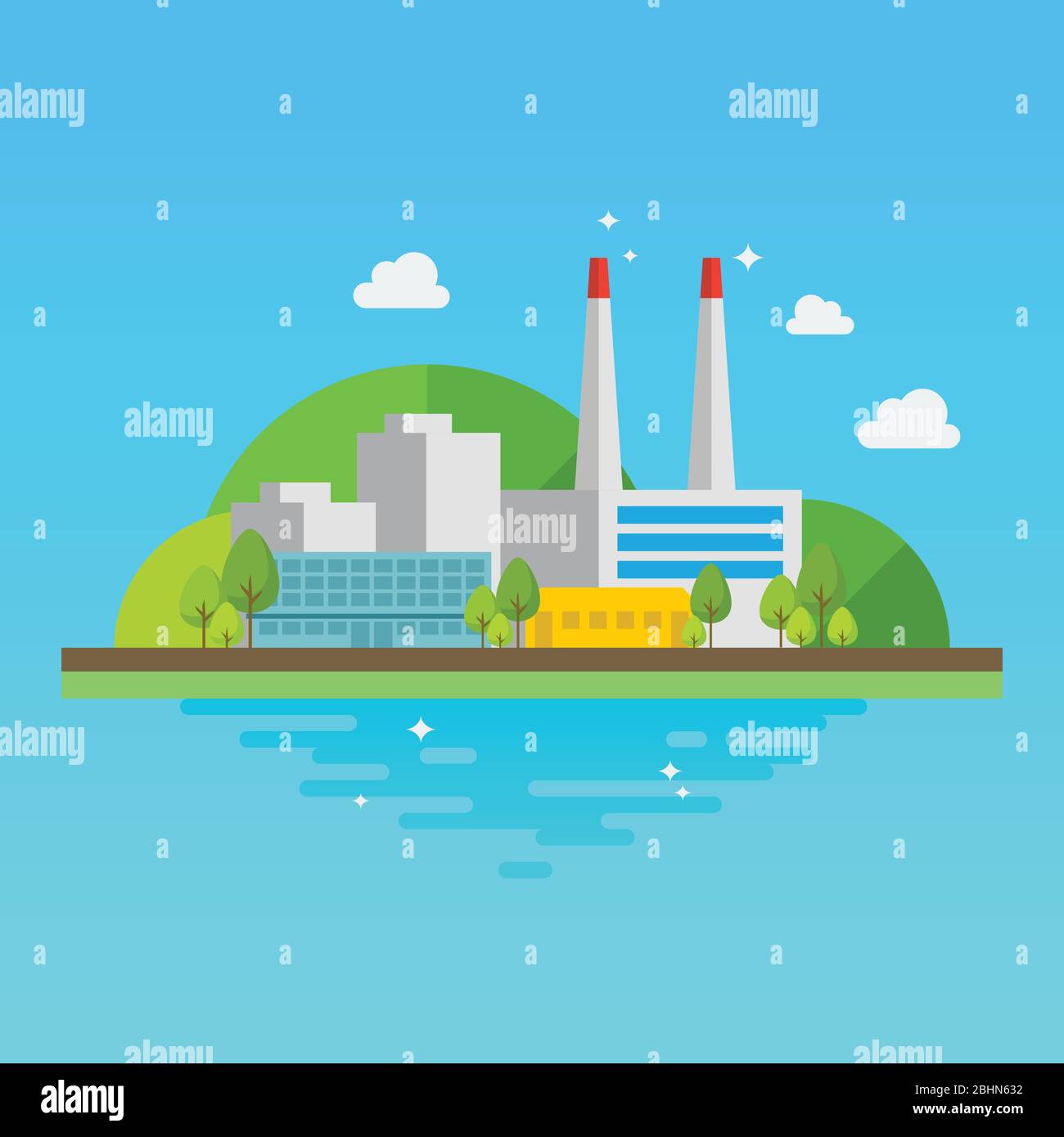 Cartoon building factory structure hi-res stock photography and images ...
