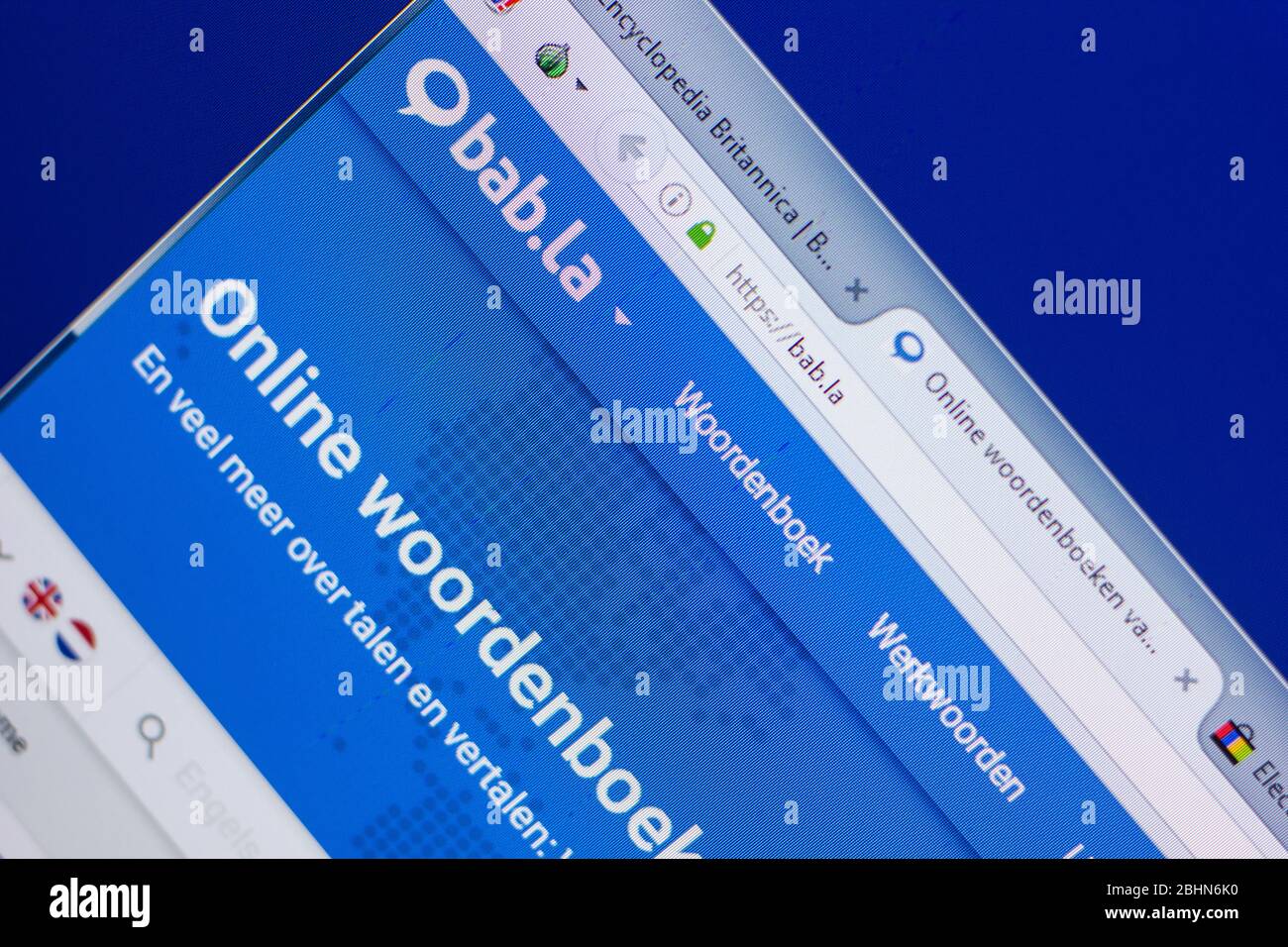 Ryazan, Russia - May 13, 2018: Bab website on the display of PC, url ...