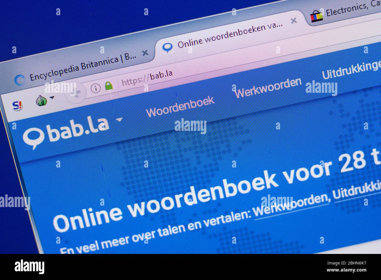 Ryazan, Russia - May 13, 2018: Bab website on the display of PC, url ...