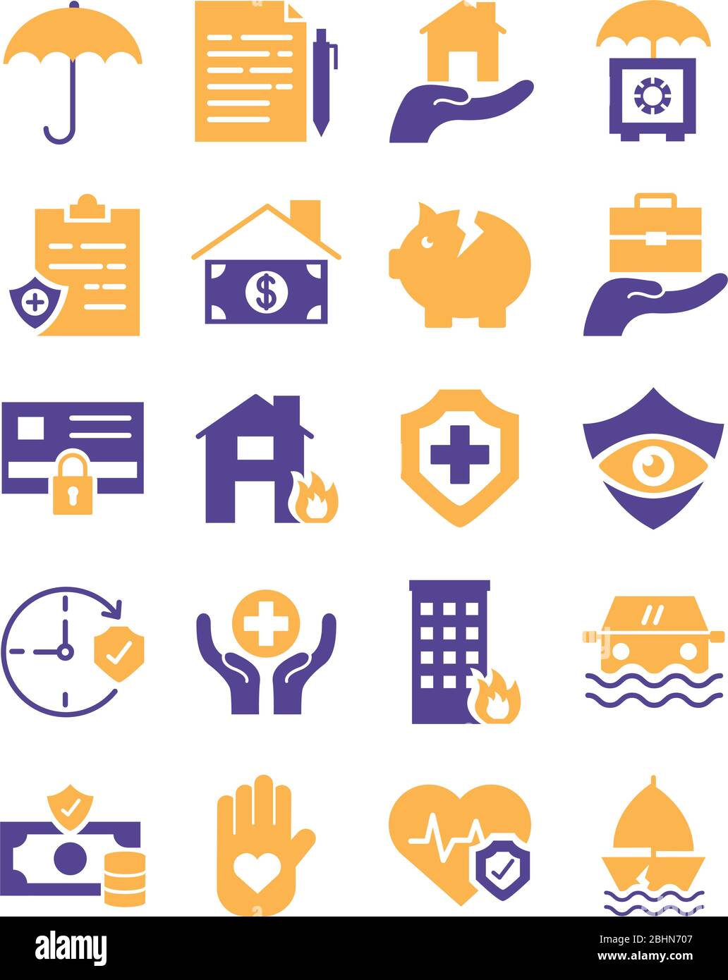bundle of insurance set icons Stock Vector Image & Art - Alamy