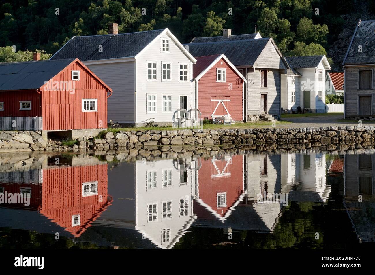 Norwegian wooden houses Stock Photo - Alamy
