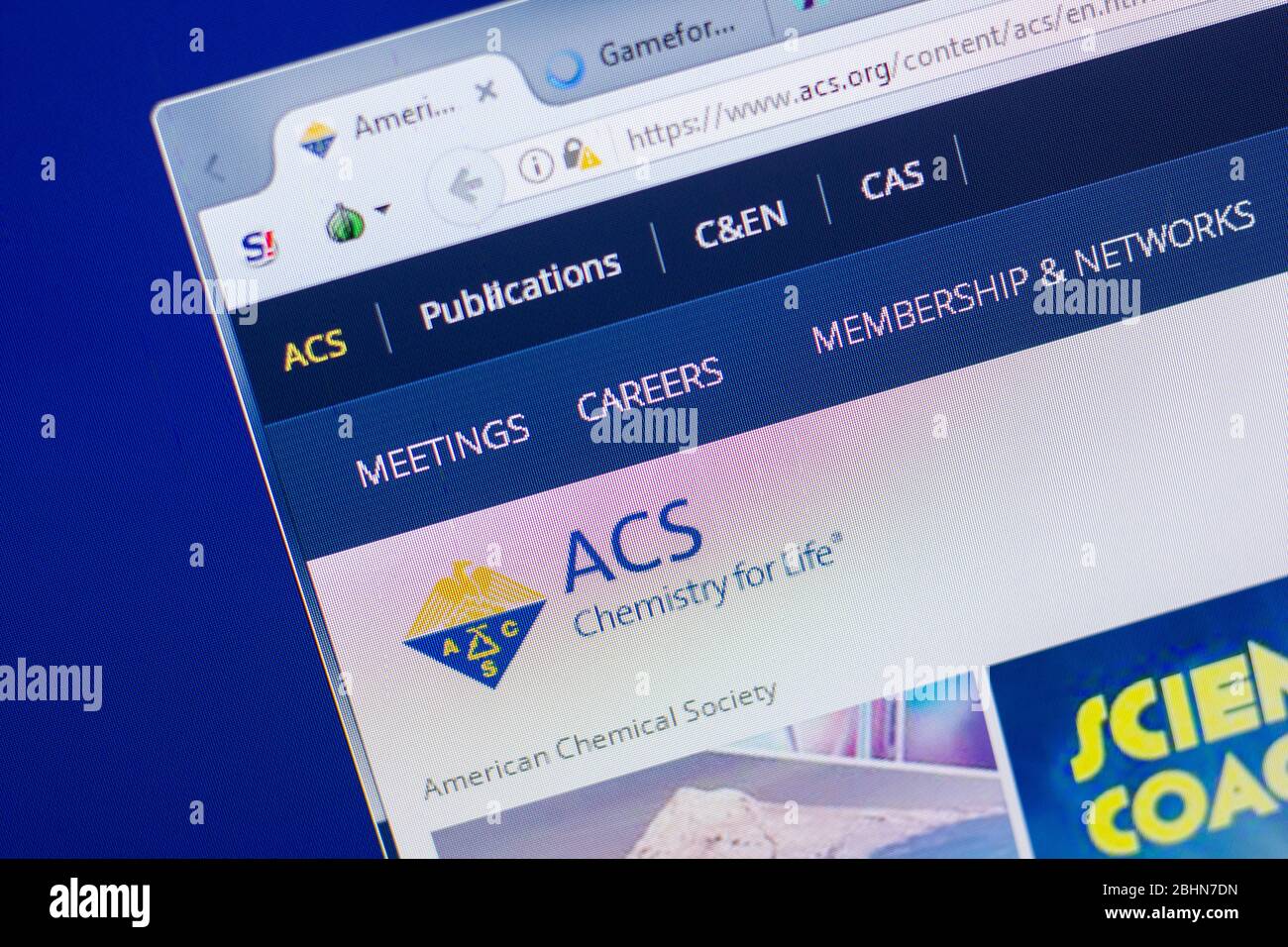 Ryazan, Russia - May 13, 2018: Acs website on the display of PC, url ...