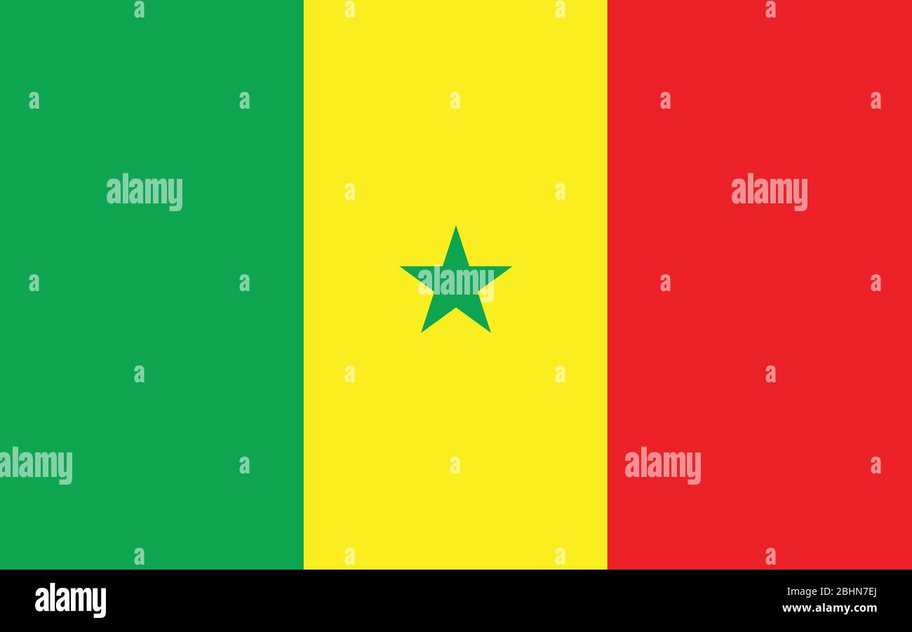 Senegal flag vector graphic. Rectangle Senegalese flag illustration ...