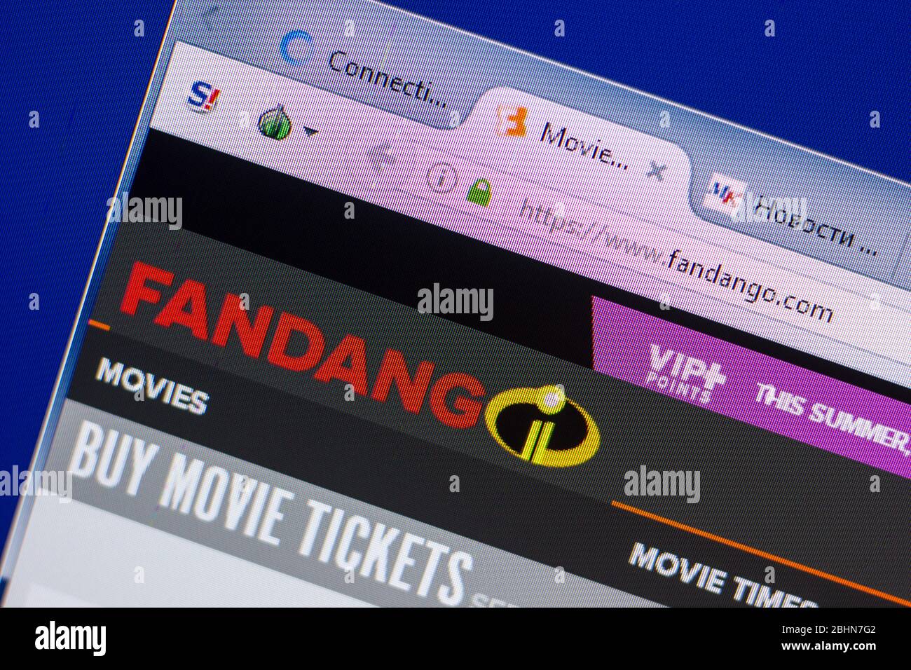 Ryazan, Russia - May 13, 2018: Fandango website on the display of PC ...