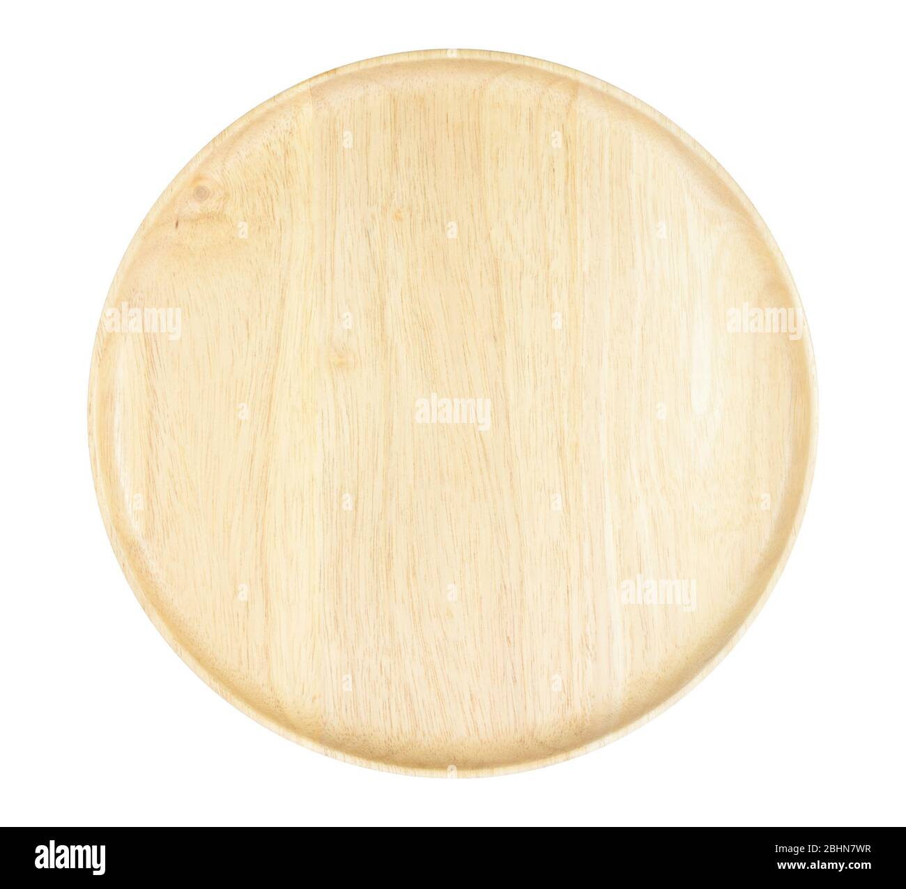 wooden plate top view on white background Stock Photo - Alamy