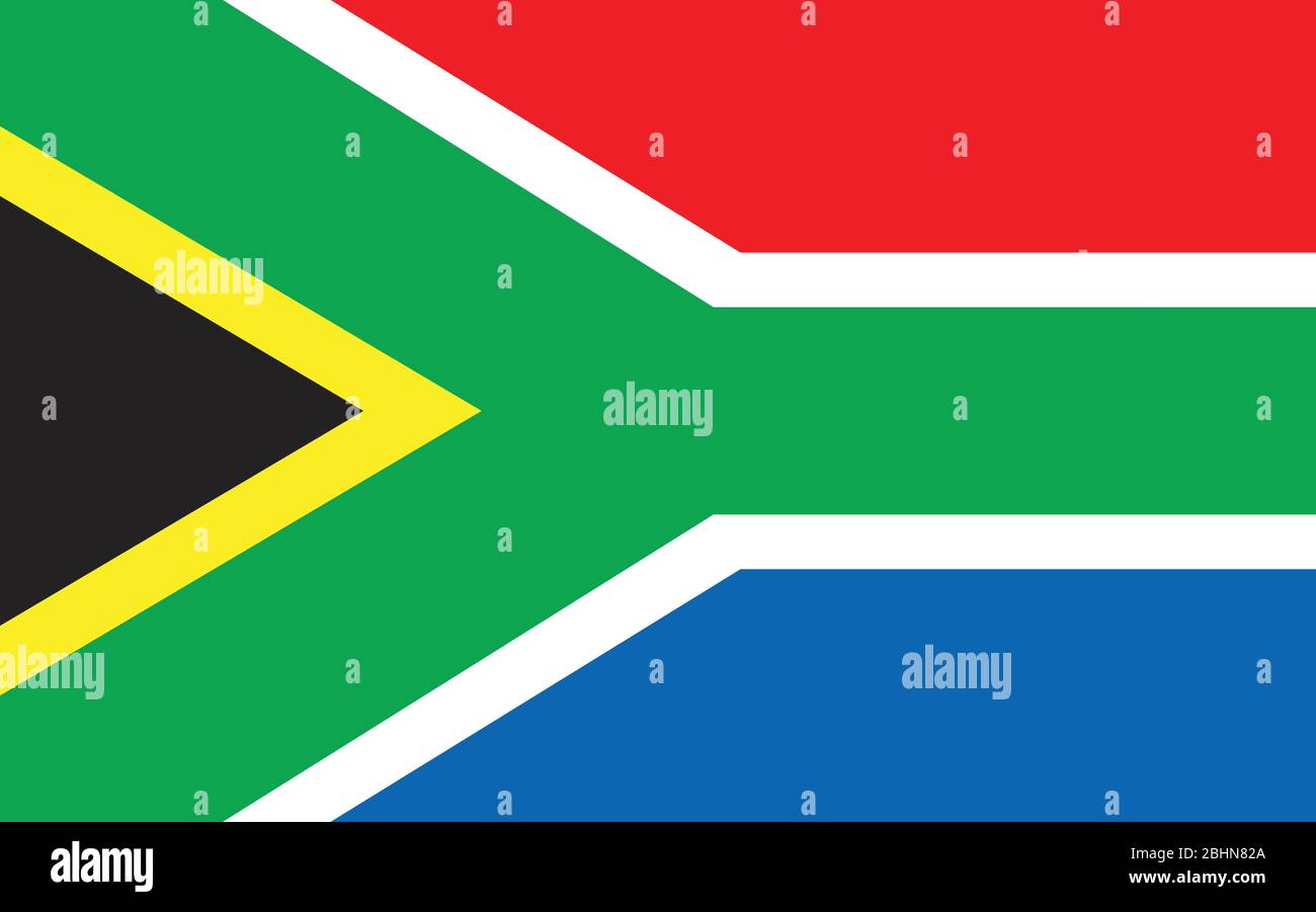 South Africa flag vector graphic. Rectangle South African flag ...