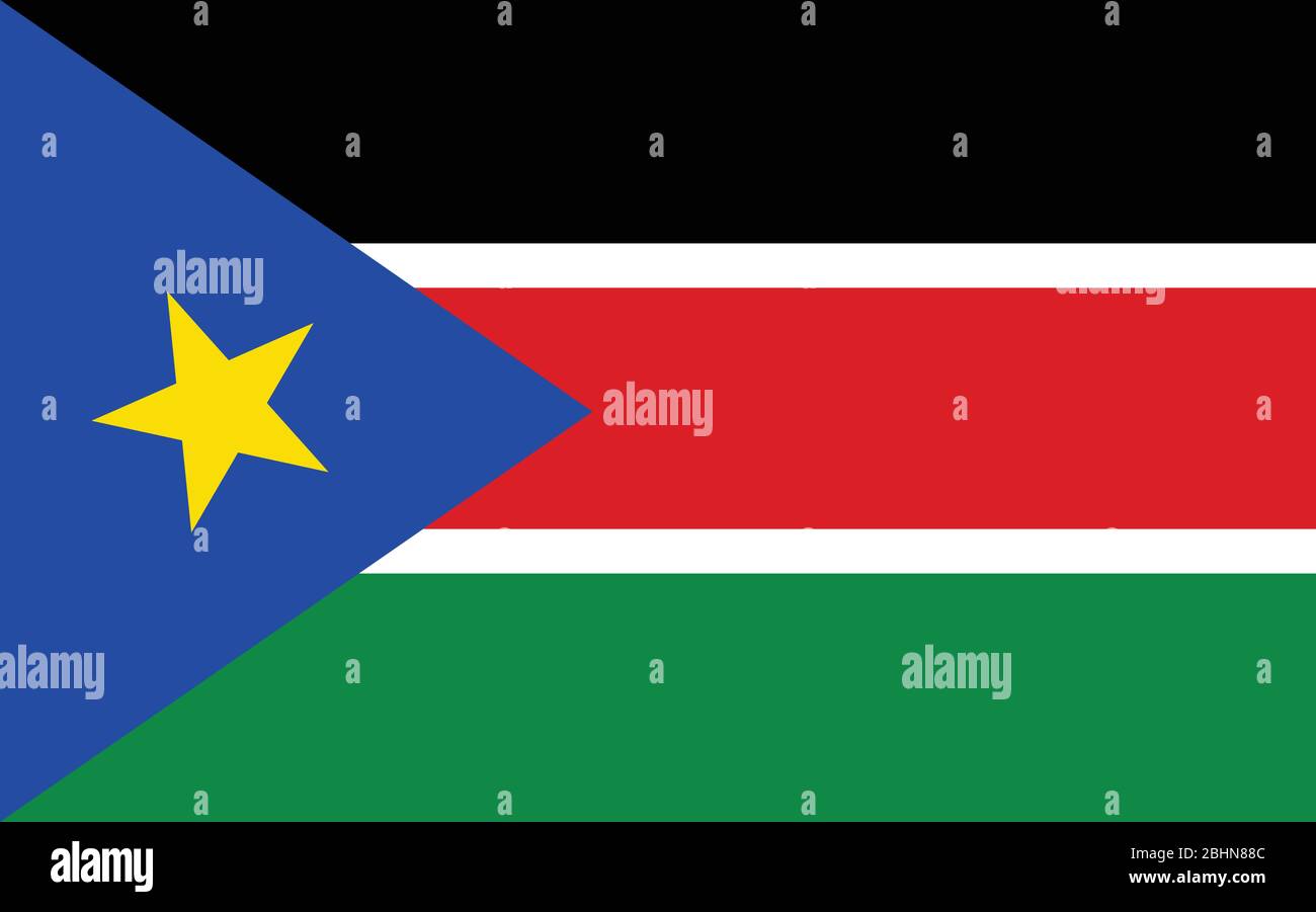 South Sudan flag vector graphic. Rectangle South Sudanese flag ...
