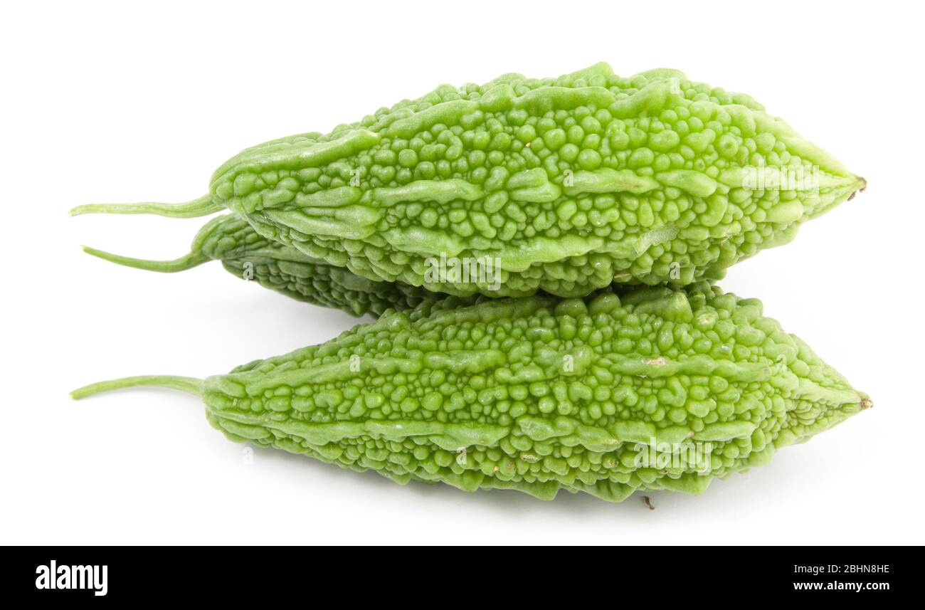 fresh bitter gourd isolated on white background Stock Photo - Alamy