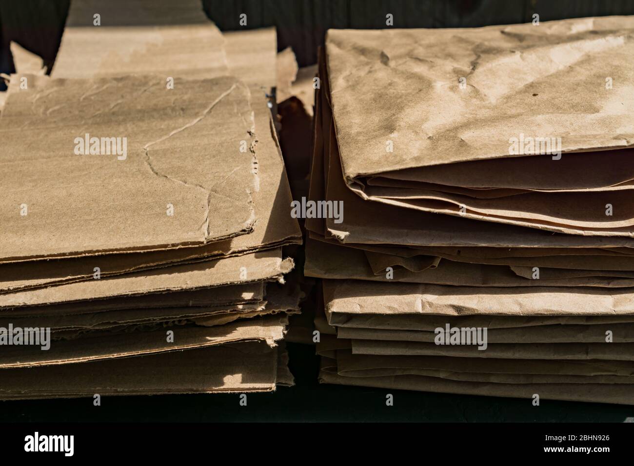 Texture of brown cardboard and craft paper. Wavy paper texture on ...