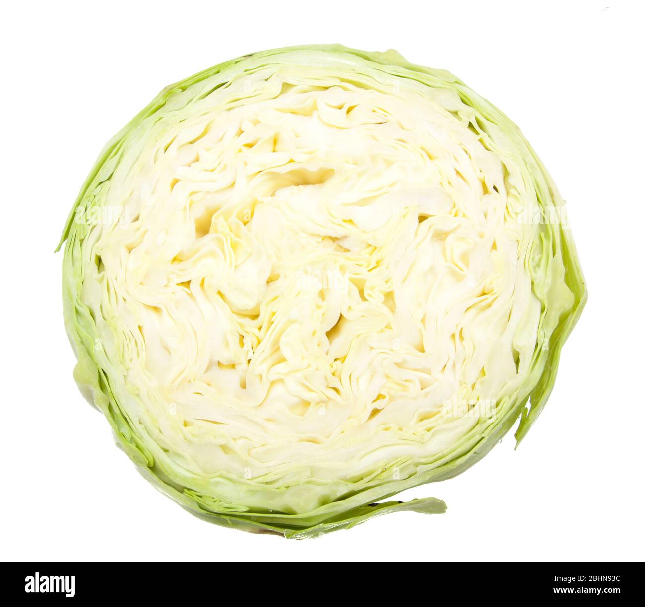 green cabbage slide isolated on white background Stock Photo - Alamy