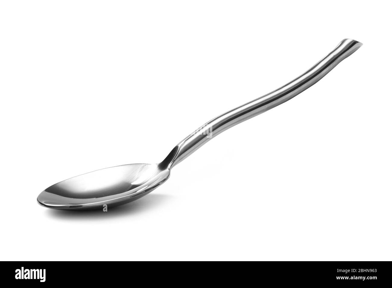 beautiful Stainless steel glossy metal kitchen spoon isolated Stock ...