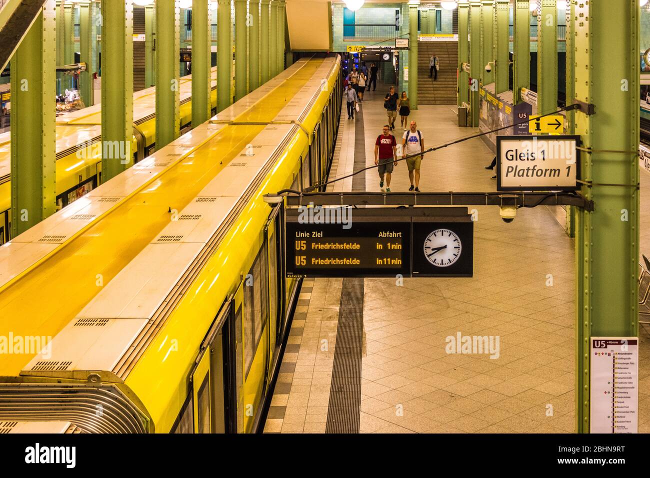 Berlin, capital of Germany. View into an underground station with a ...