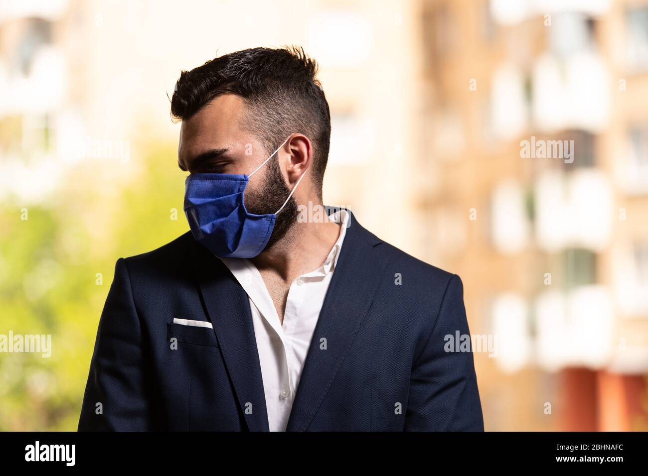Young Muslim Man Praying in Mosque With Surgical Mask and Gloves Stock ...