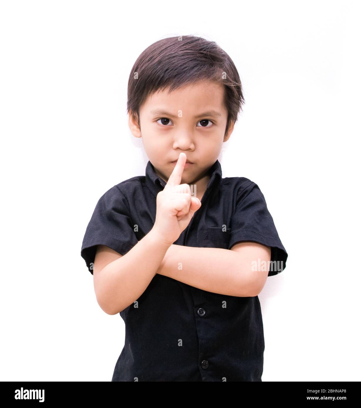 kid asia boy showing the number one with hand Stock Photo - Alamy