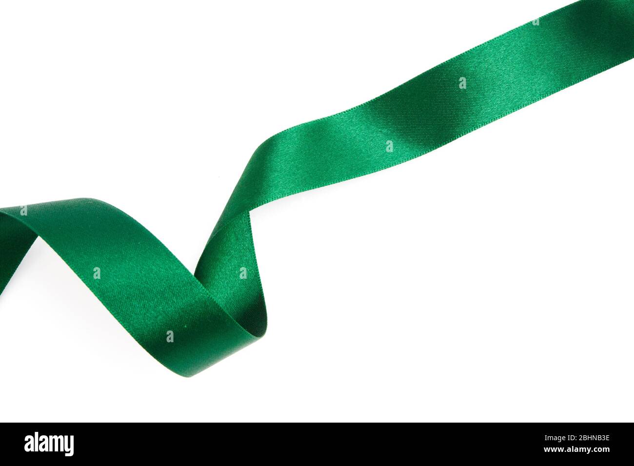 green ribbons isolated on white Stock Photo - Alamy