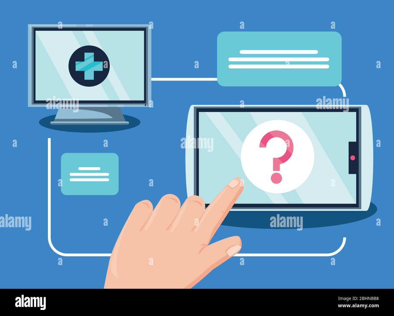 infographic with smartphone, online medical support vector illustration ...