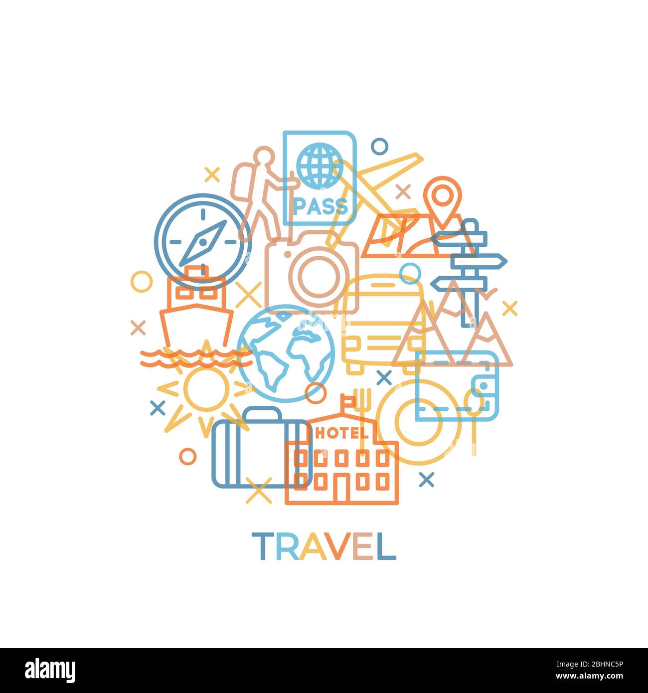 Travel car in sunny Stock Vector Images - Alamy