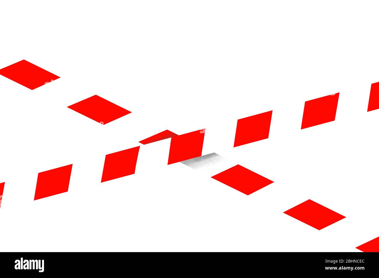 red tape labeled Quarantine isolated on white Monitoring compliance ...