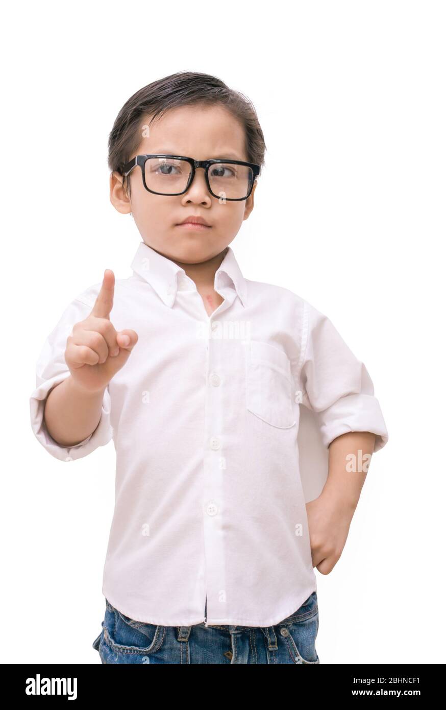 kid asia boy showing the number one with hand Stock Photo - Alamy