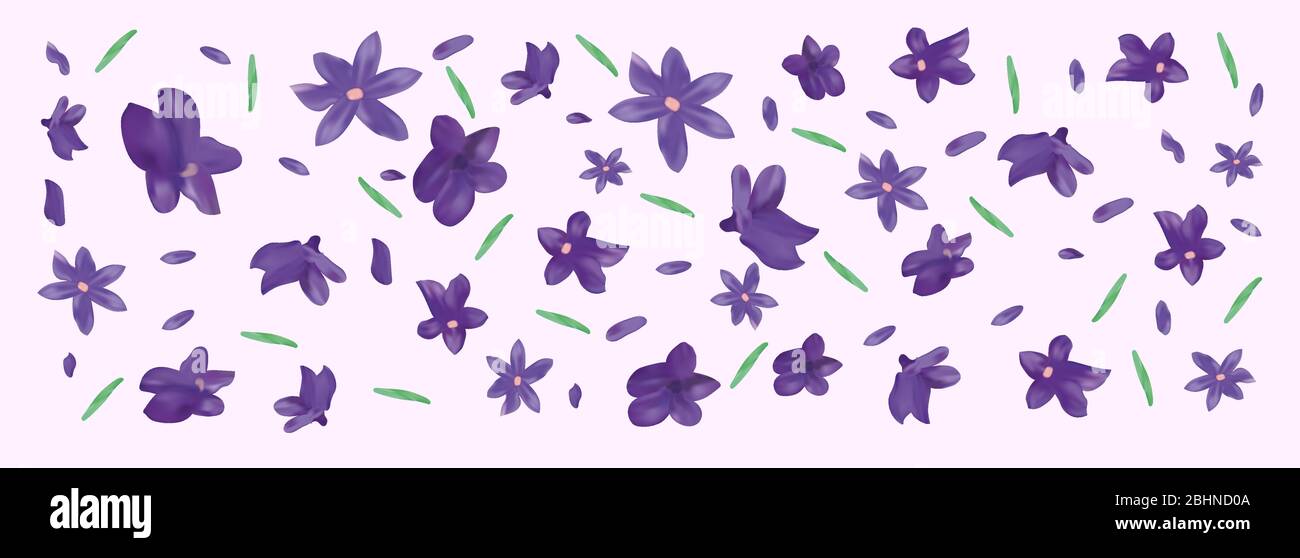 3D realistic flowers lavender with green leaf. Fragrant lavender on ...