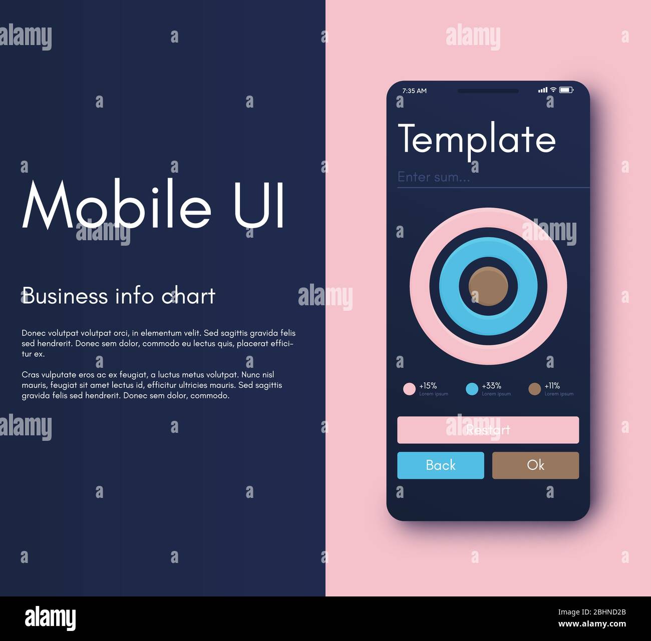 Mobile application infographic interface. Ui design, vector ...
