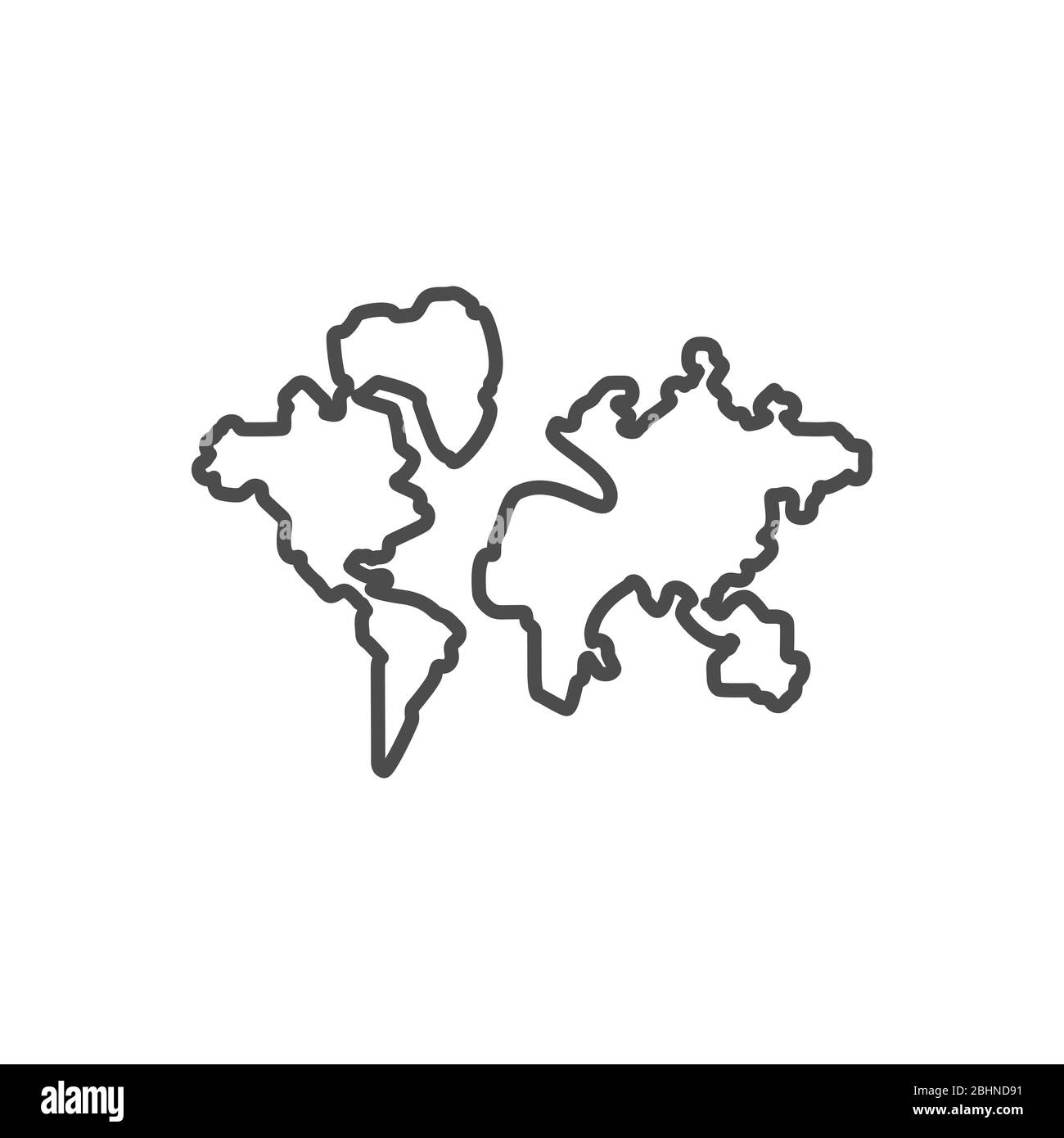 World map related vector thin line icon Stock Vector Image & Art - Alamy