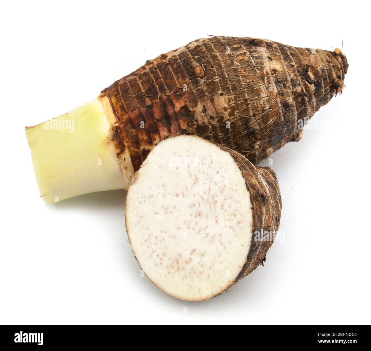slice of taro isolated on white background Stock Photo - Alamy
