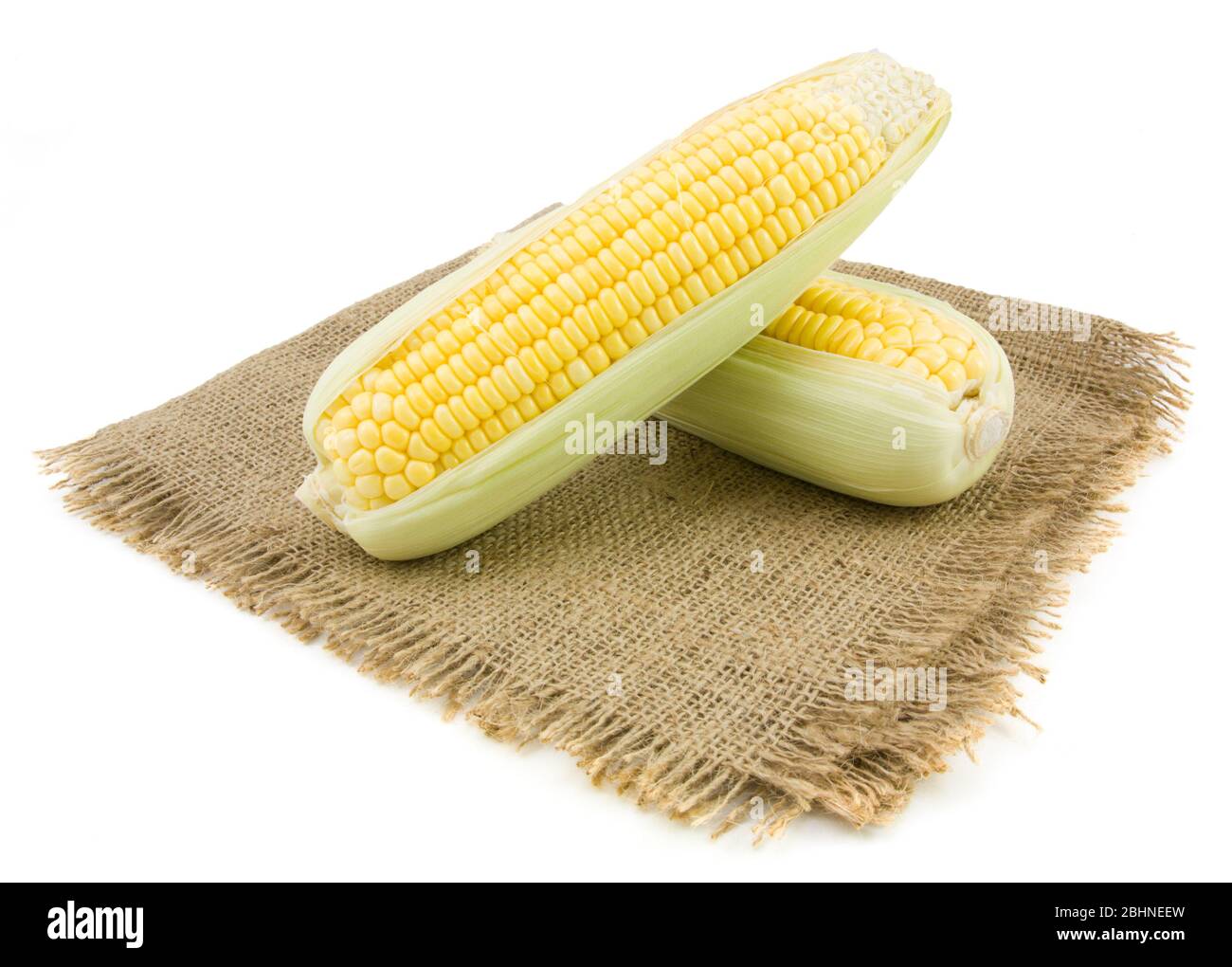 two corn on sack background Stock Photo - Alamy