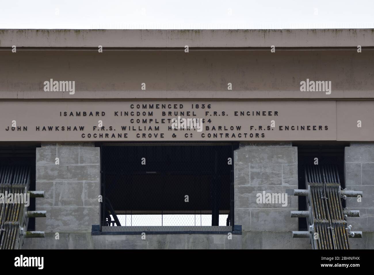 Clifton suspension bridge tower writing hi-res stock photography and ...