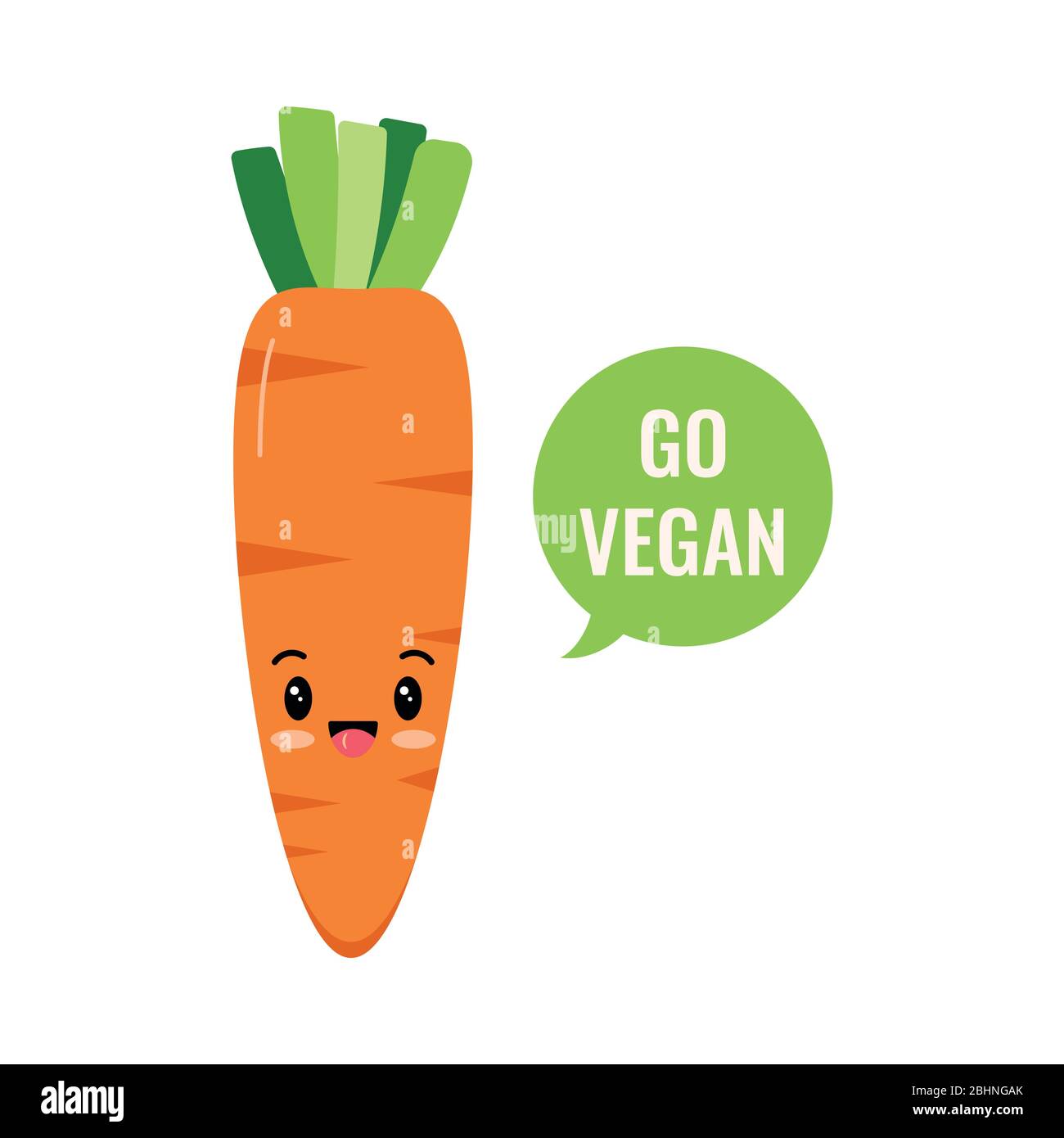 Cute Carrot Emoji Character Isolated On White Background Stock Vector