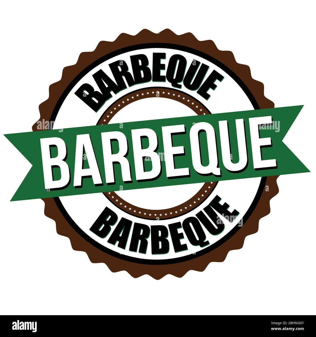 Barbeque label or sticker on white background, vector illustration ...