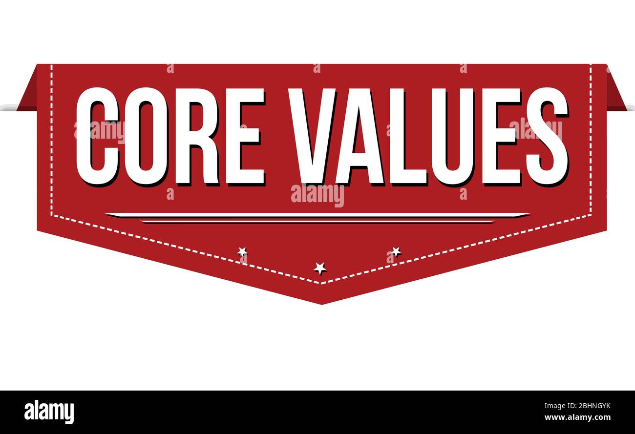 Core values banner design on white background, vector illustration ...